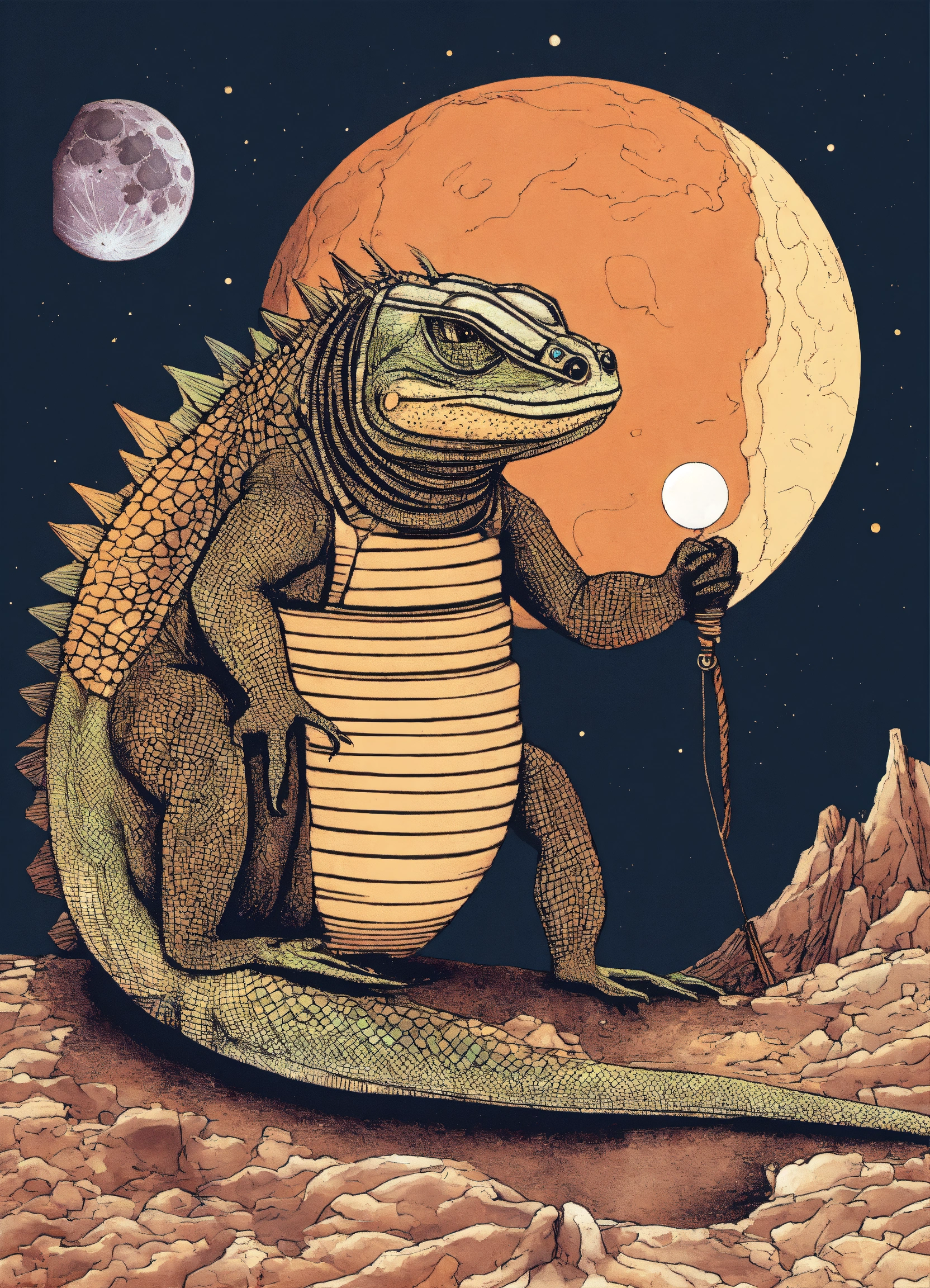 Lexica - Lizard People building the moon