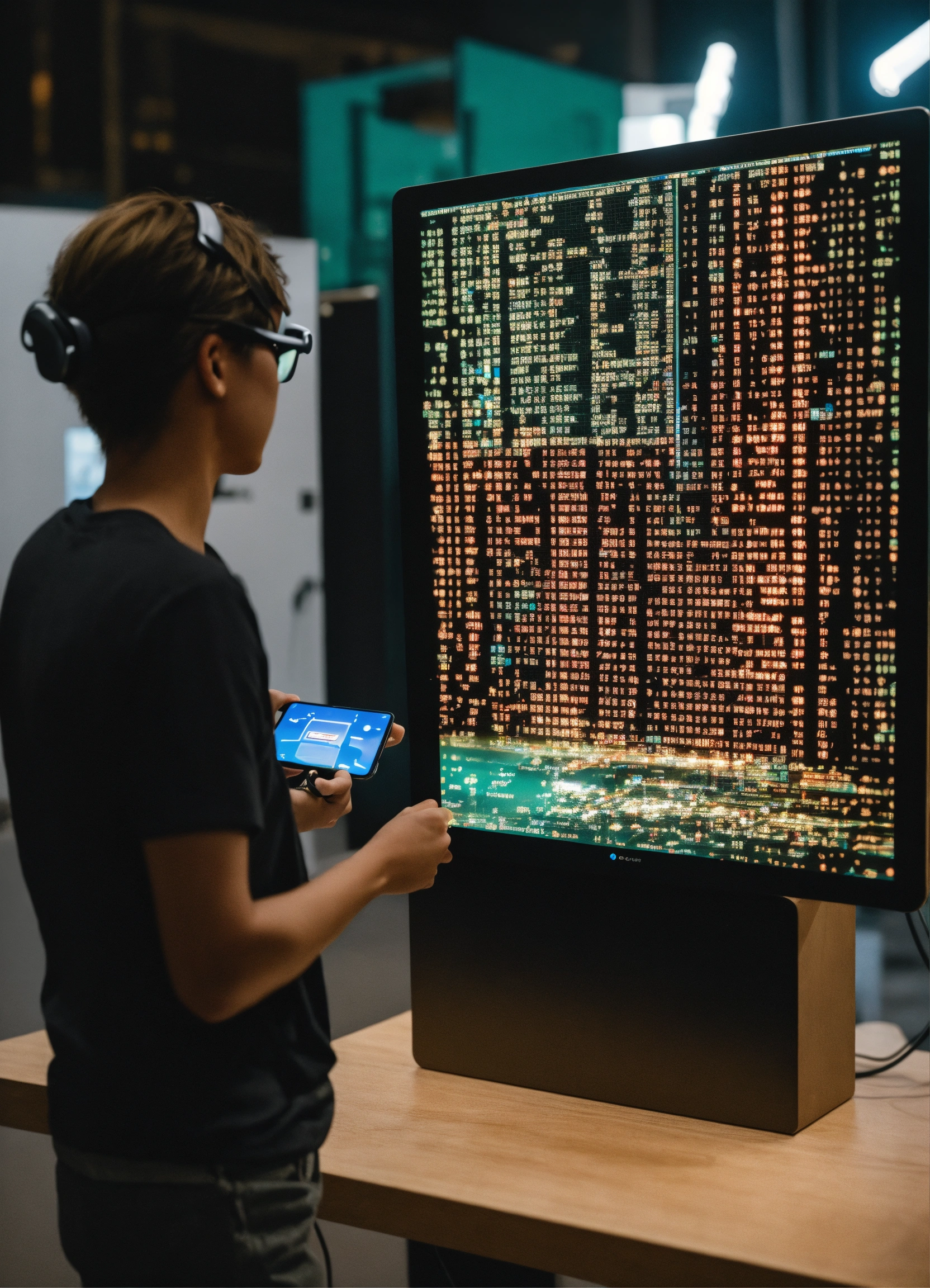 Lexica - A person interacting with codes in a augmented reality