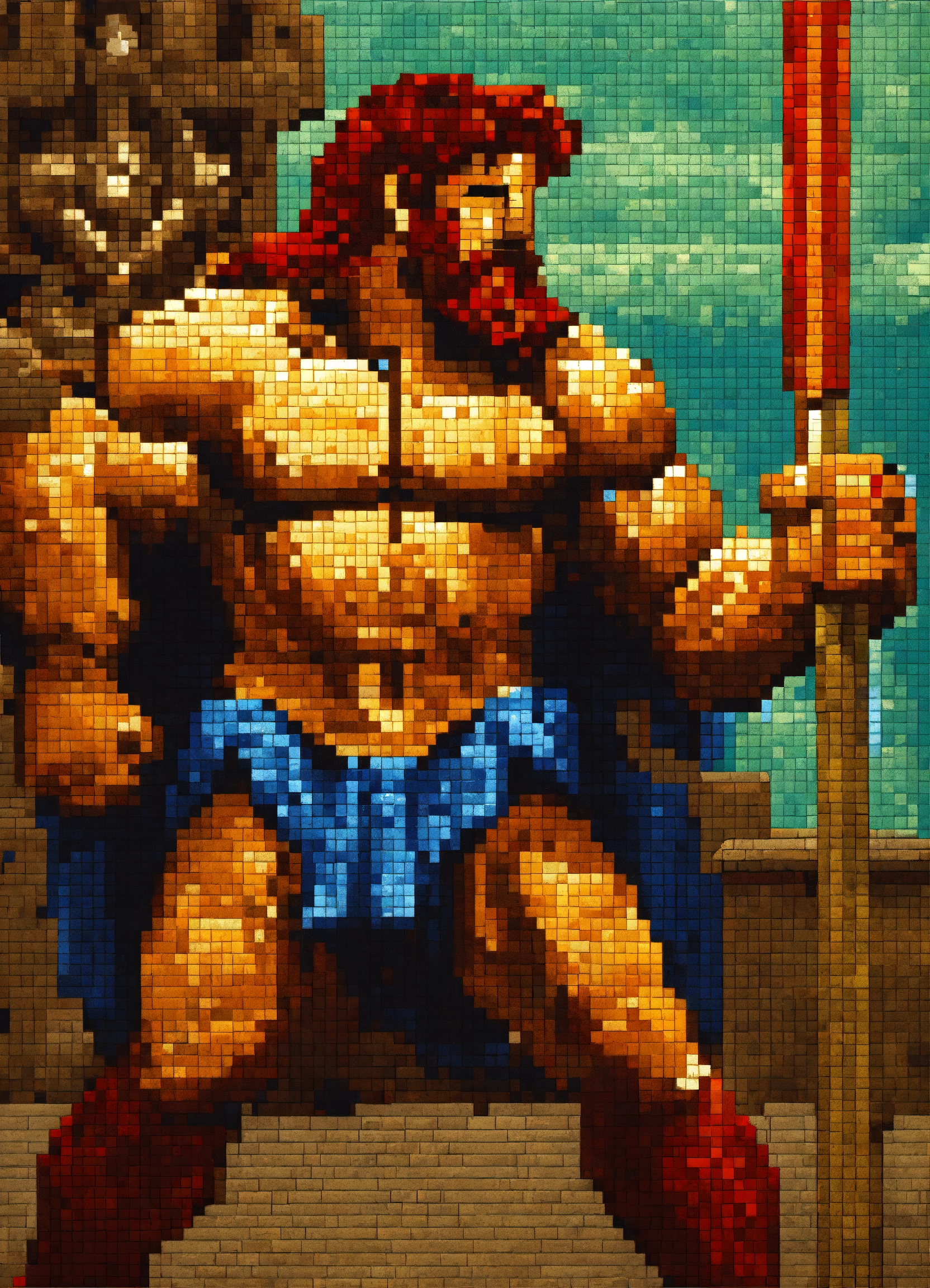 Lexica - Stone mosaic, Hercules, theft of the red bulls of Geryon ...