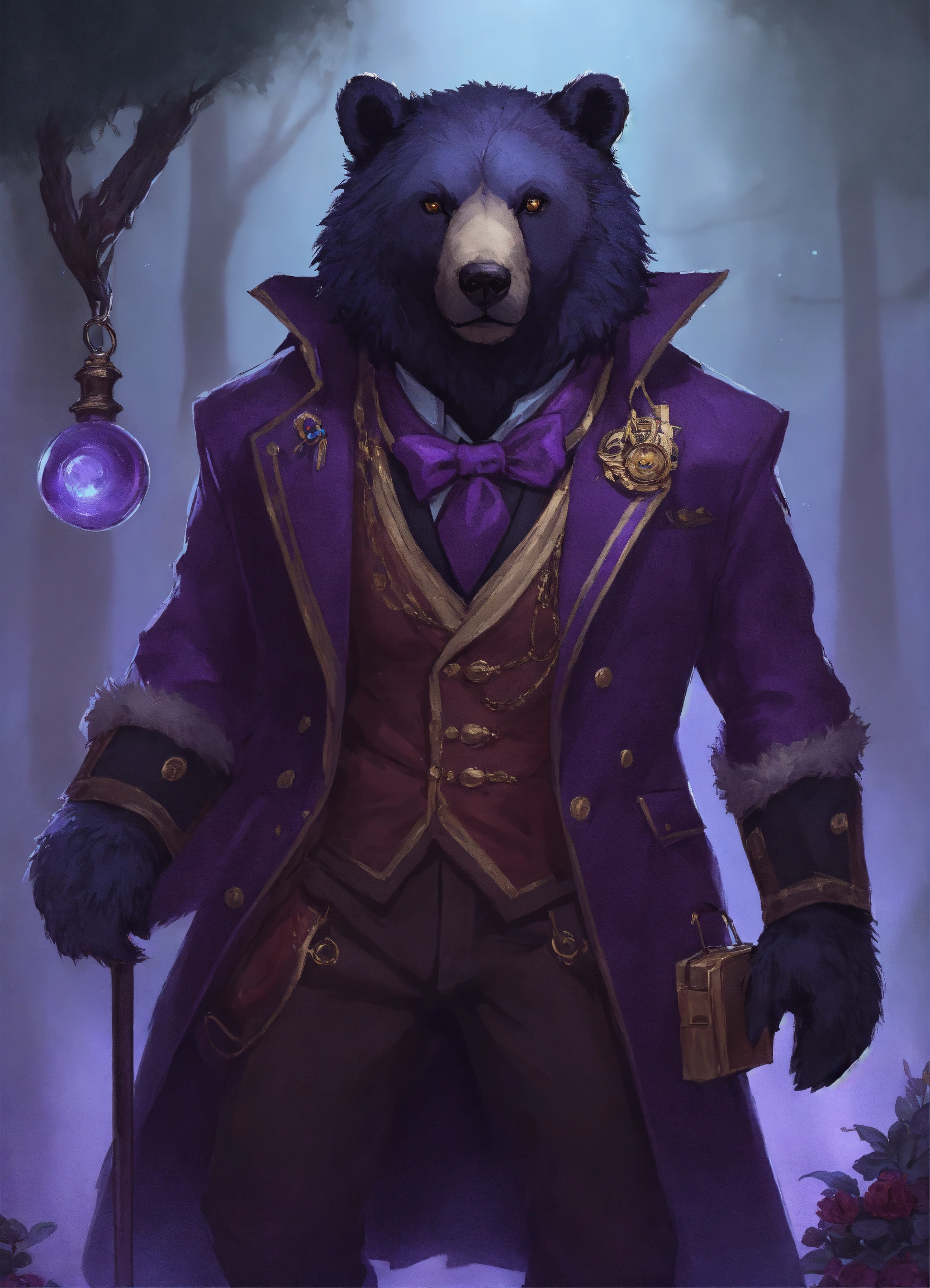 Lexica - A dire bear wearing a classic tuxedo with a eye glass monocle ...
