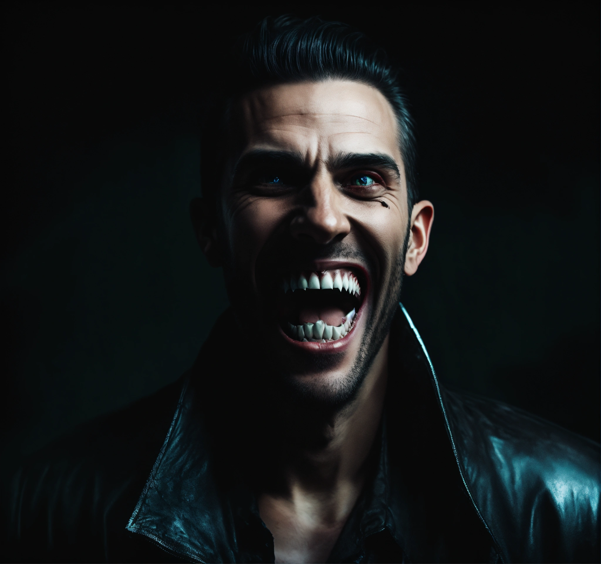 Lexica - Evil vampire like Man standing in a dark room, laughing ...