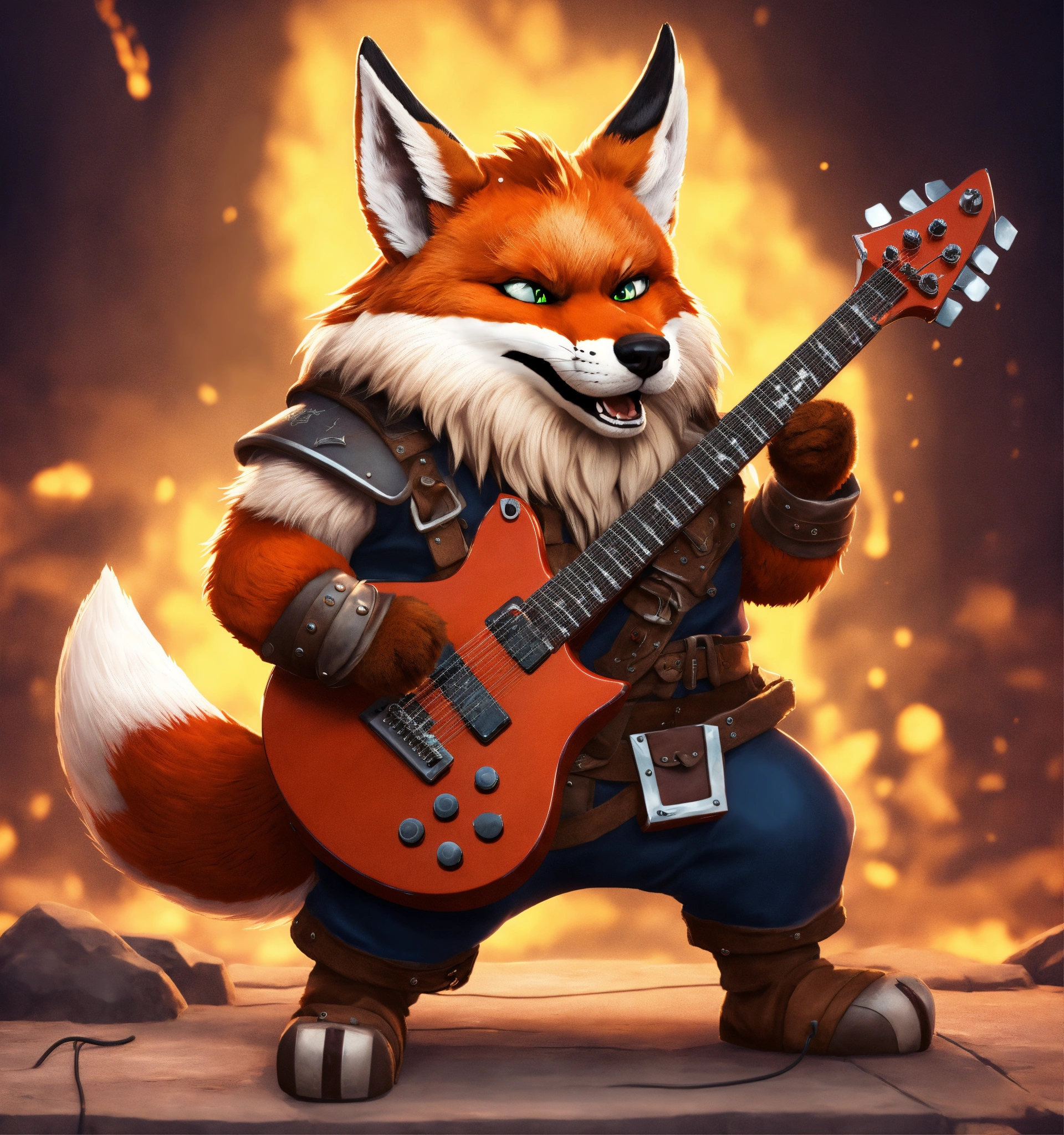 Lexica - A game character cartoonish realistic heavy metal round body ...