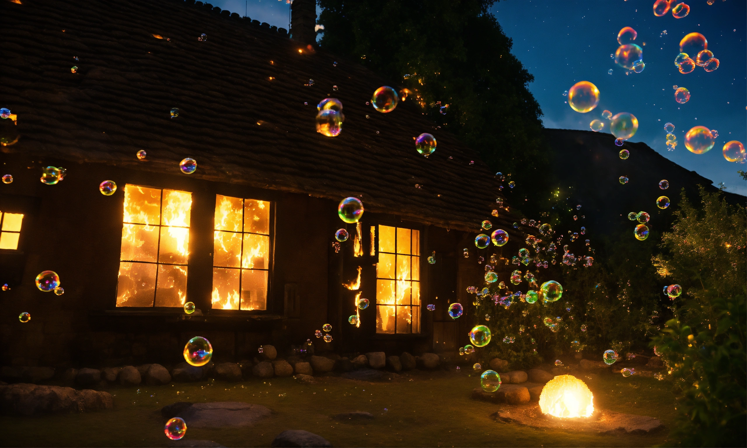 Lexica - Bubbles made from molten glass, lava bubbles, burning bubbles ...