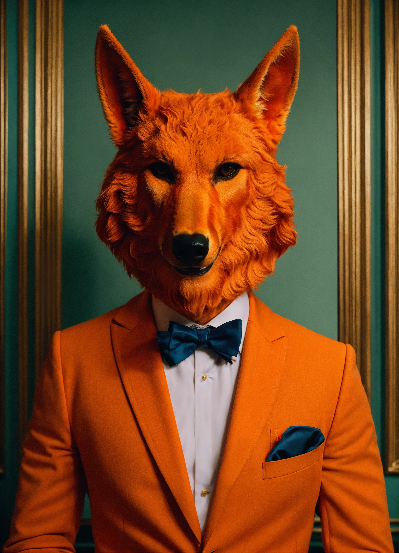 Lexica - Award - Winning Cinematic Still of wolf-Headed butler posing ...