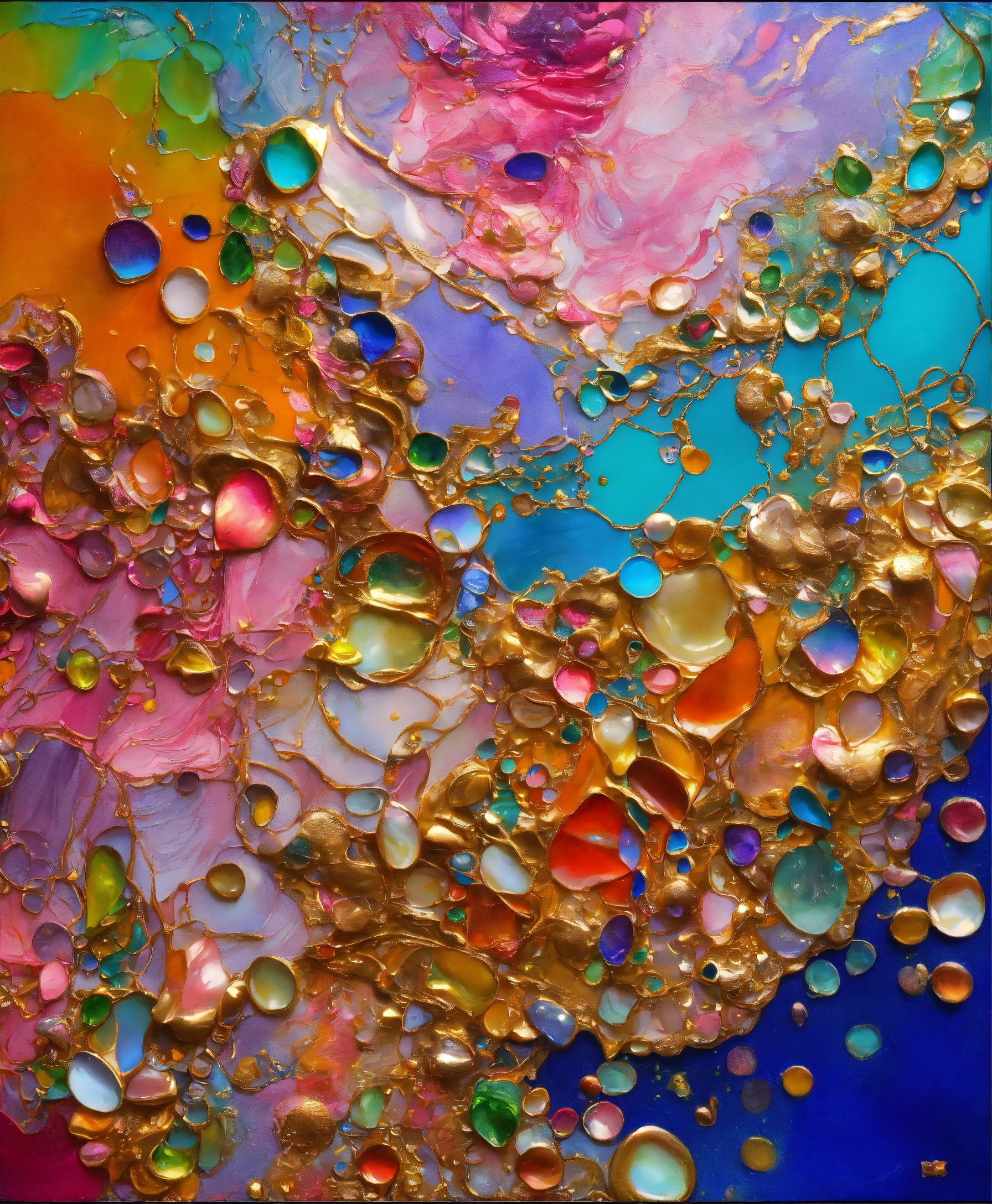 Lexica - Colorful abstract painting oil and water complex complicated ...