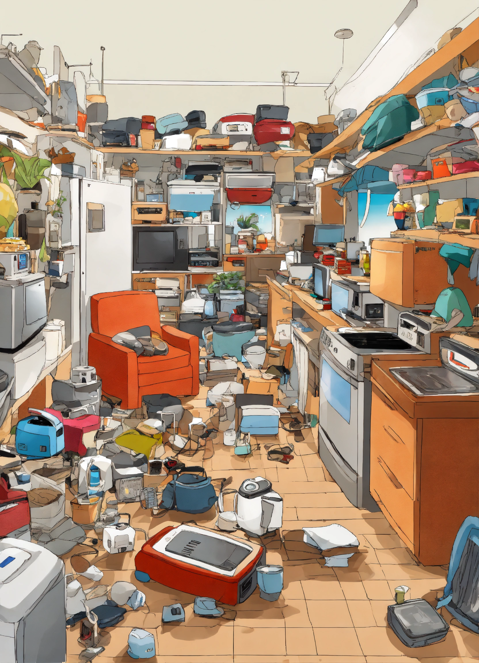 Lexica - A huge room with piles of appliances such as coffee makers ...