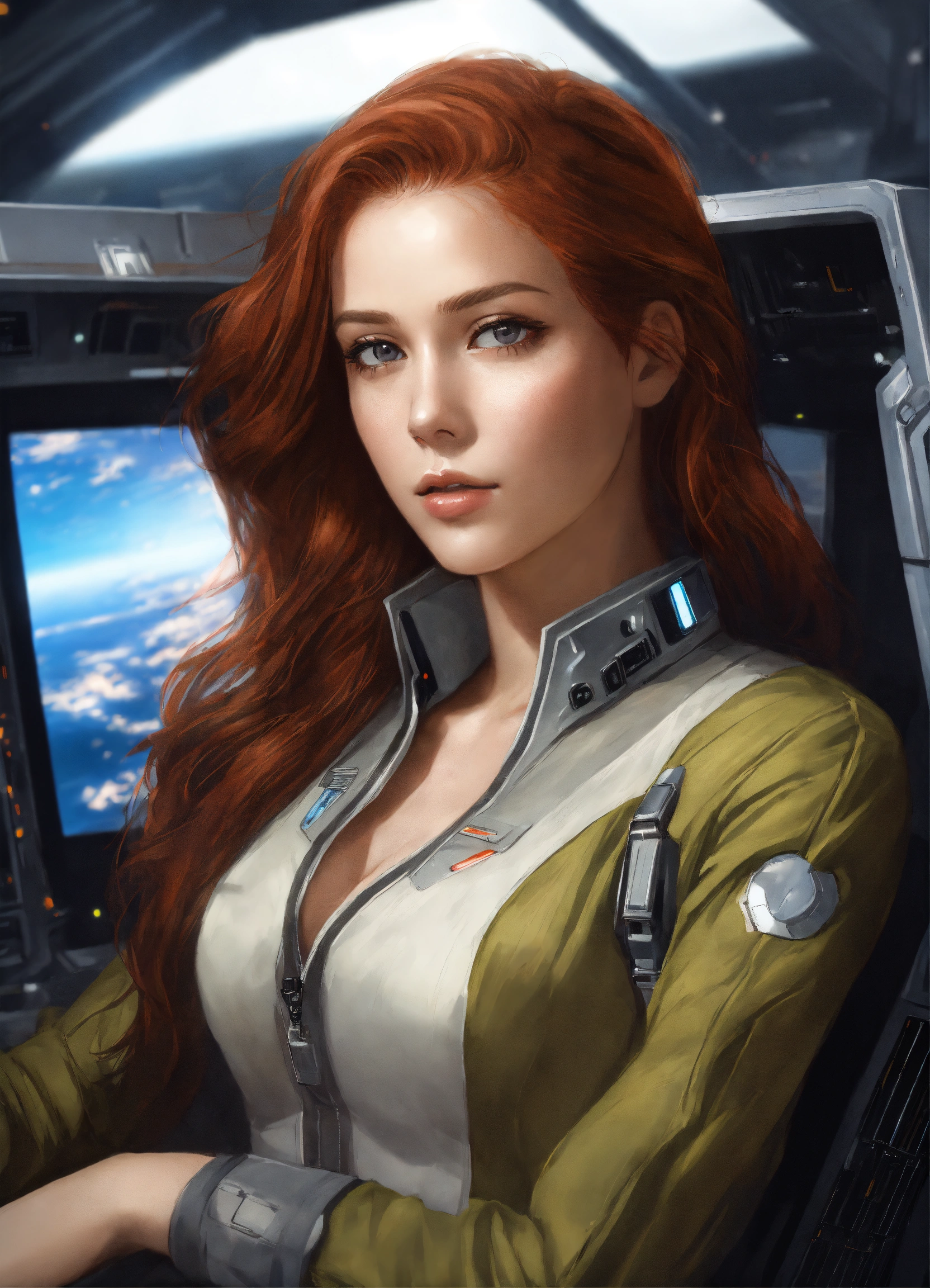 Lexica - Portrait, ultra realistic, beautiful android girl with auburn ...
