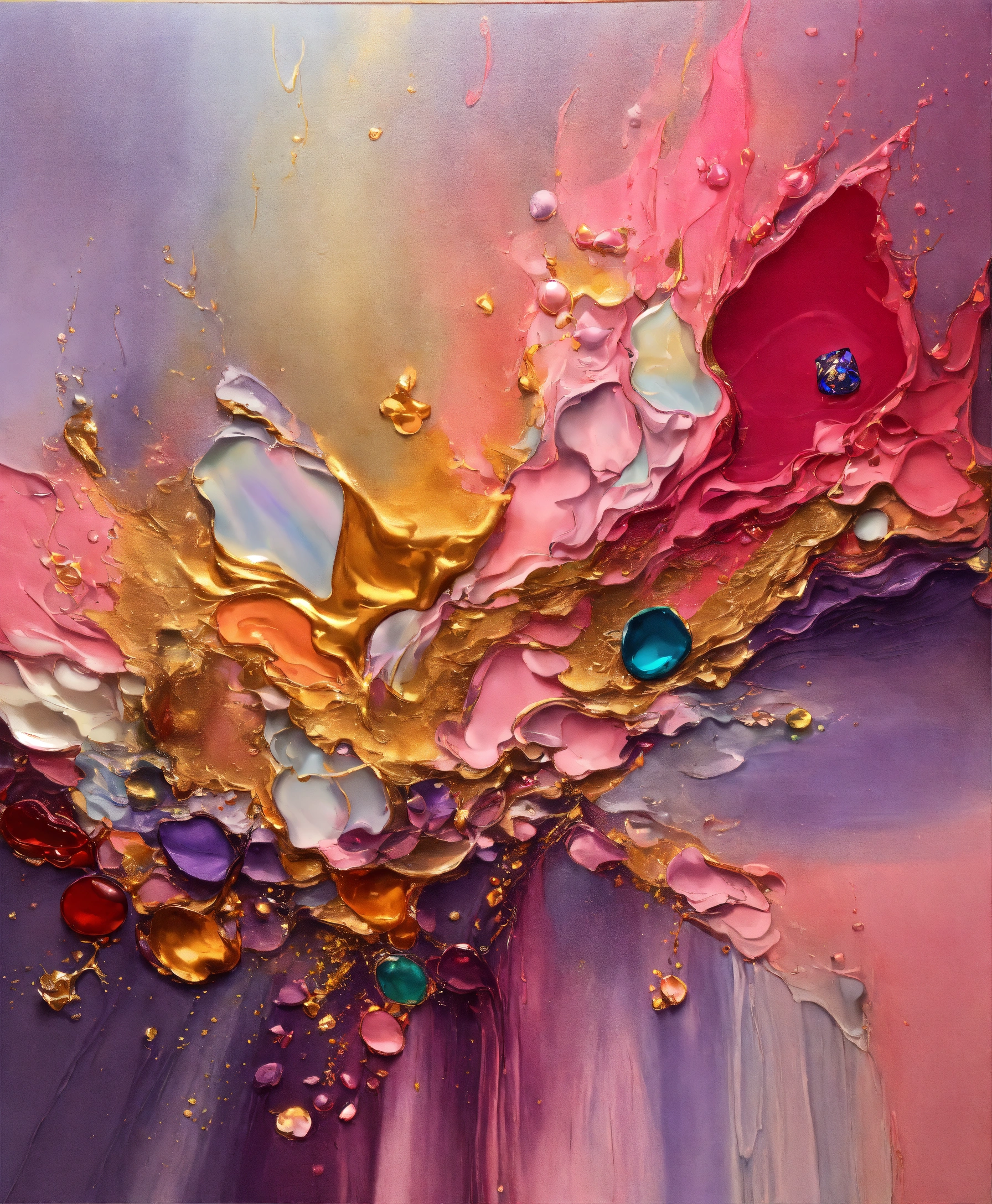 Lexica - Colorful abstract painting oil and water complex complicated ...