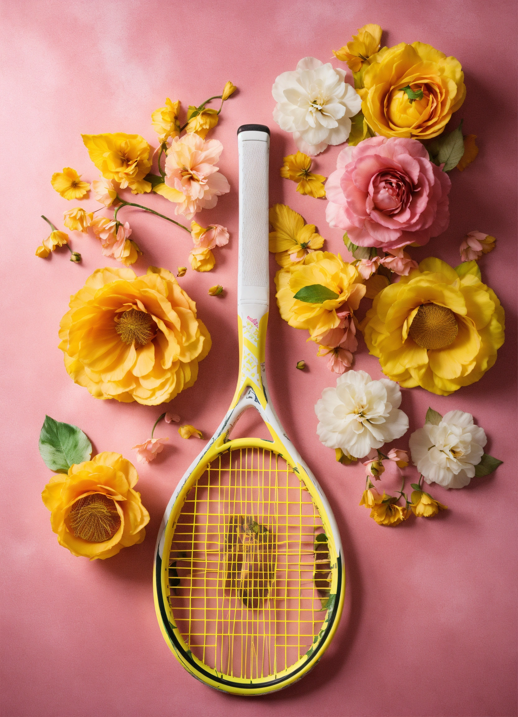 Lexica - VINTAGE tennis racket decorated all around with three ...
