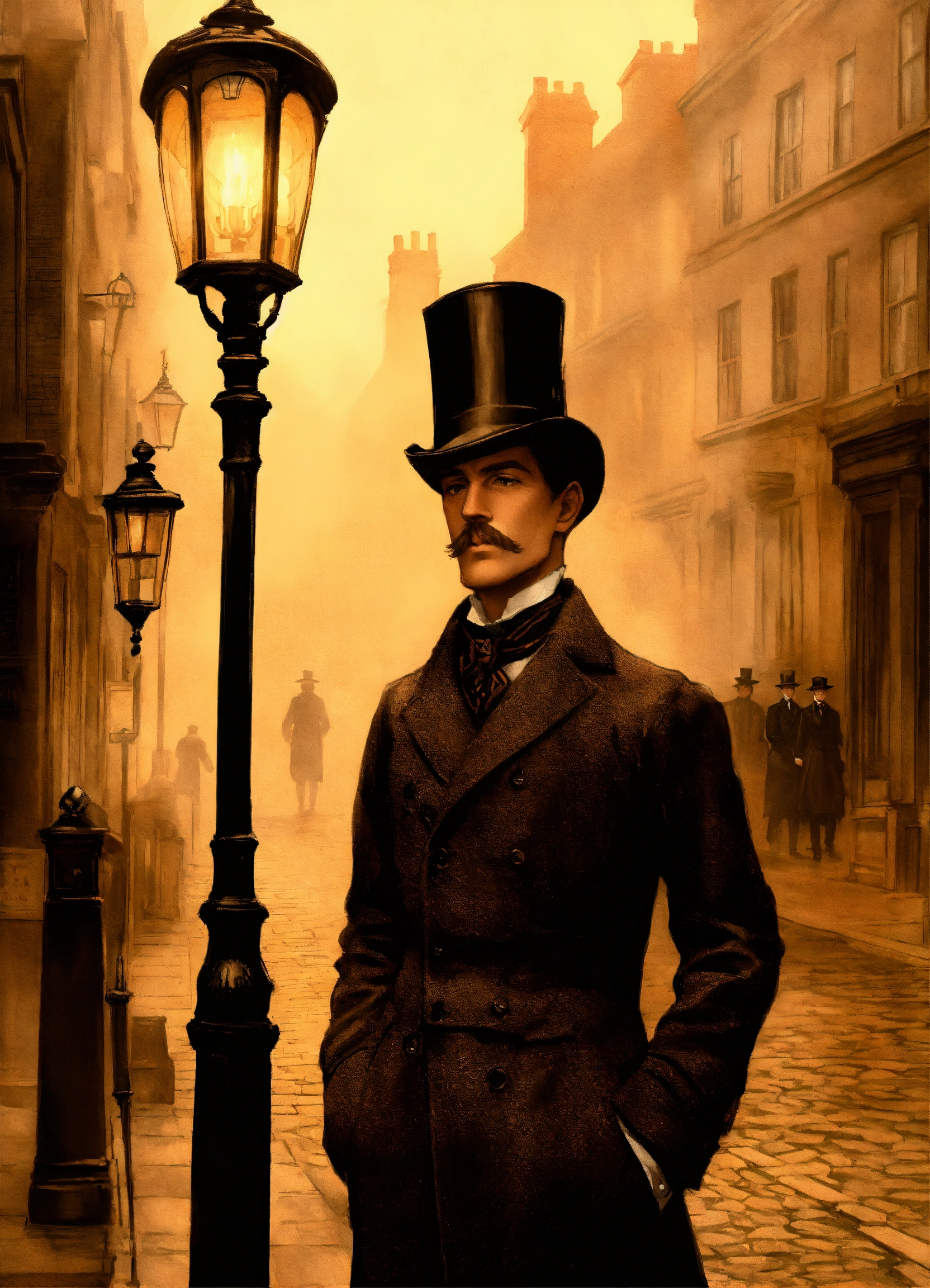 Lexica - Victorian robot android serlock holmes detective, foggy London ...