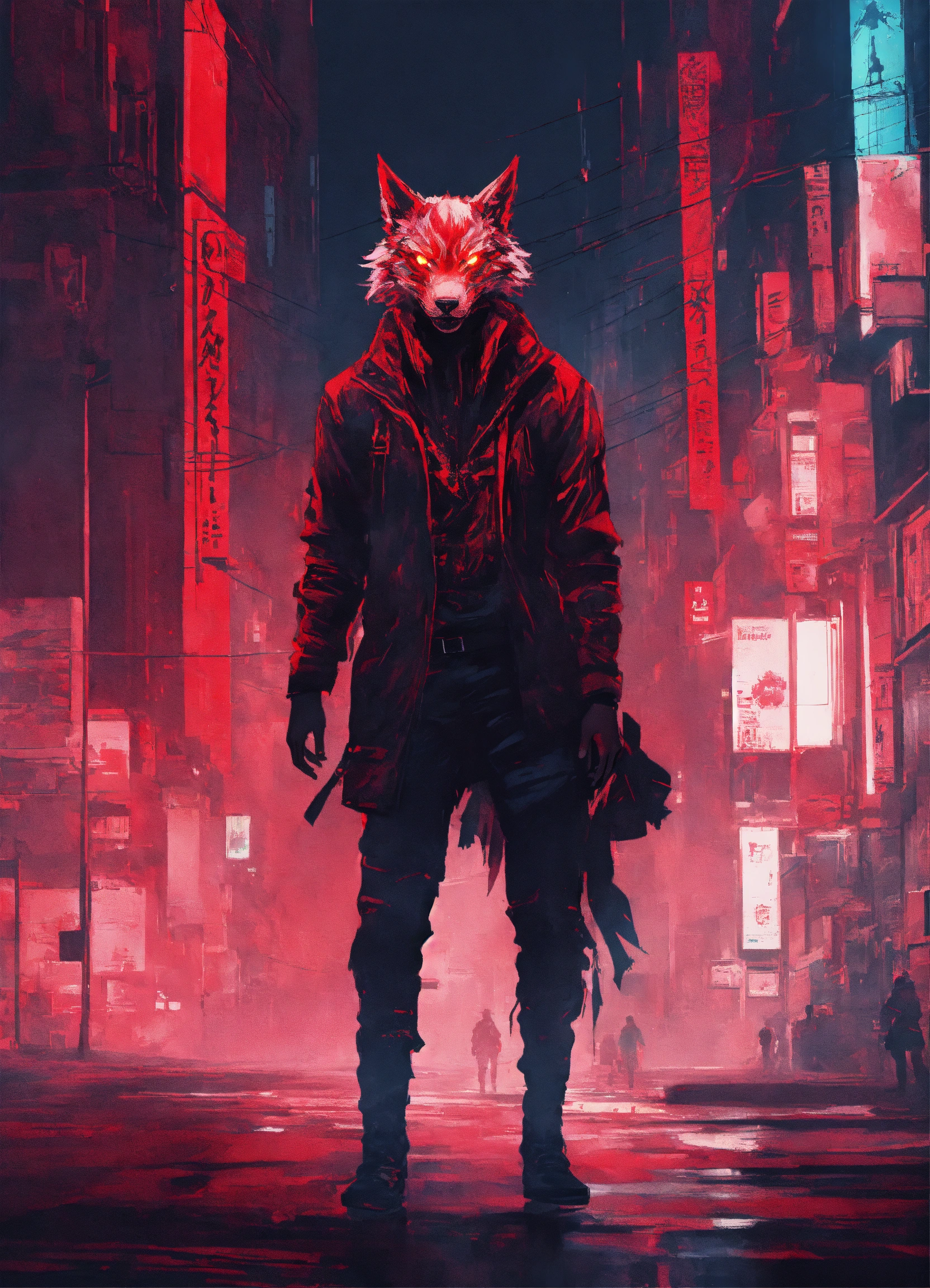 Lexica - Dark Illustration of a skinwalker, style of glitch art ...