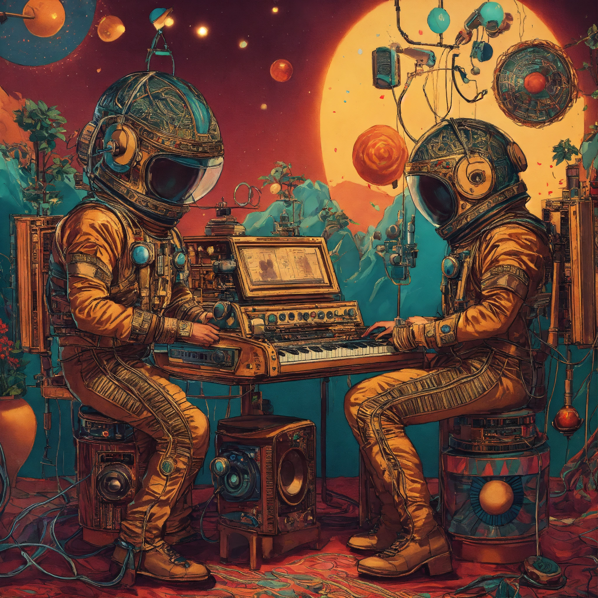 Lexica - Intricate detailed artwork two mexican astronauts with ...