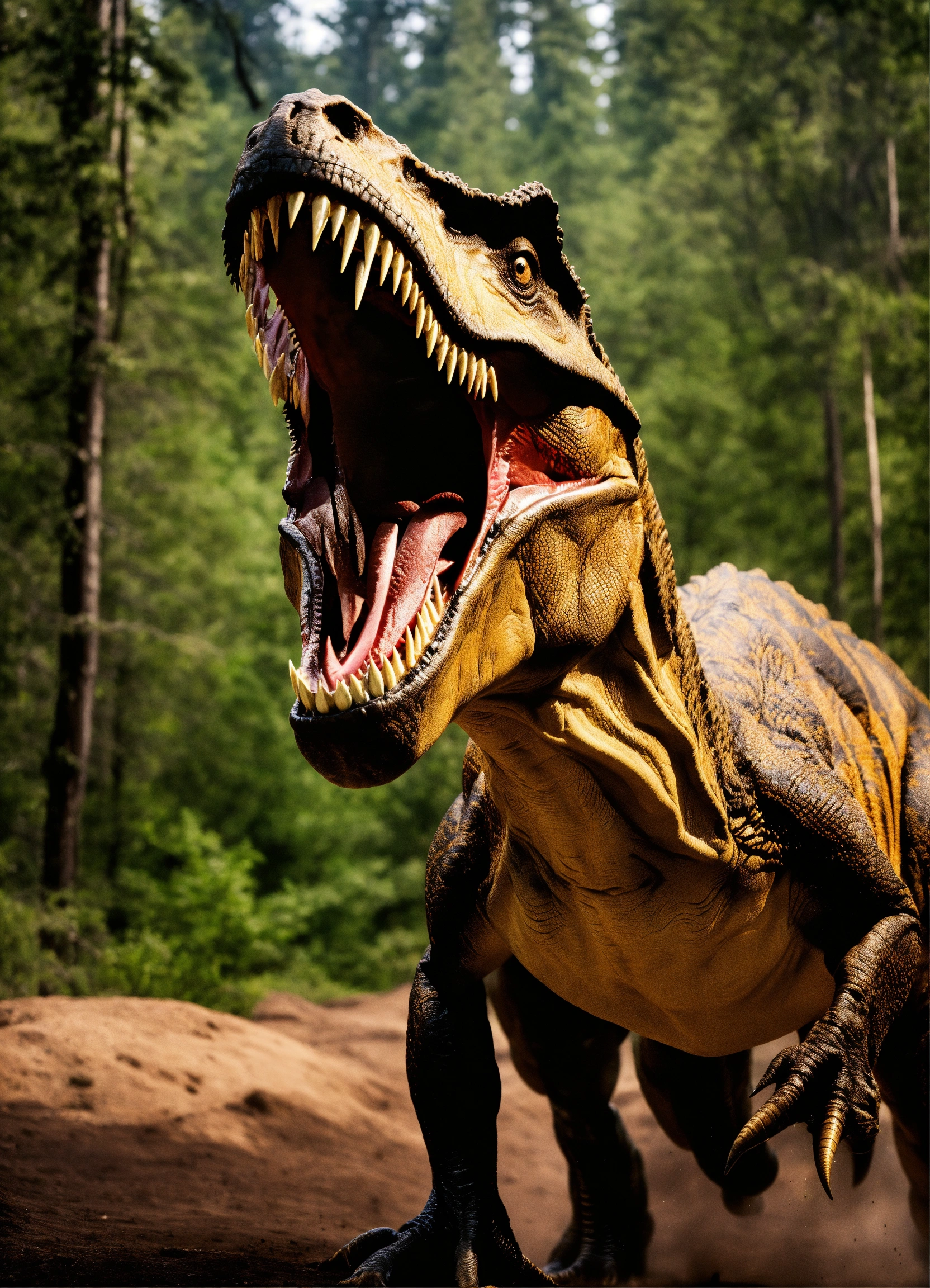 Lexica - A photo of a t-Rex roaring