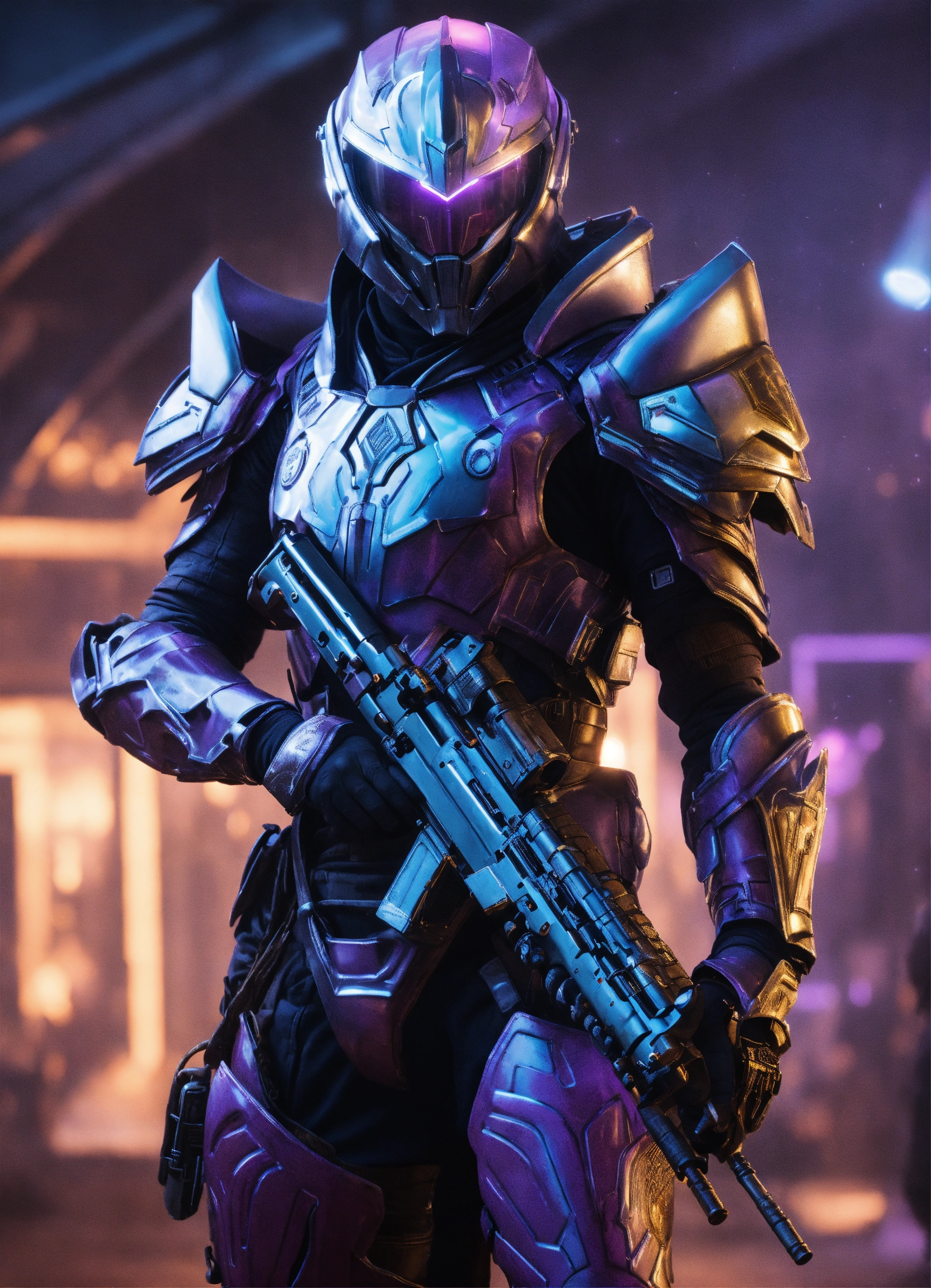 Lexica - Full body of a high elf sci fi soldier wearing heavy sci fi ...