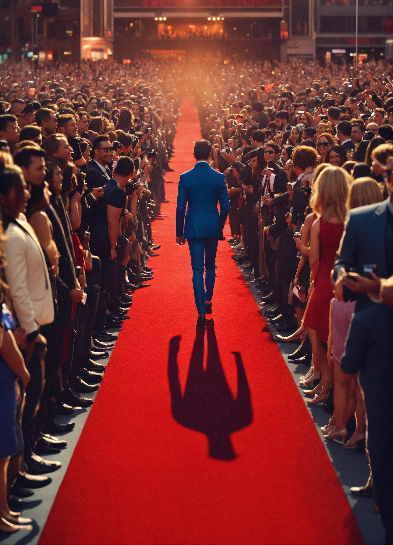 Lexica - Generate an image of a famous celebrity walking on a red ...