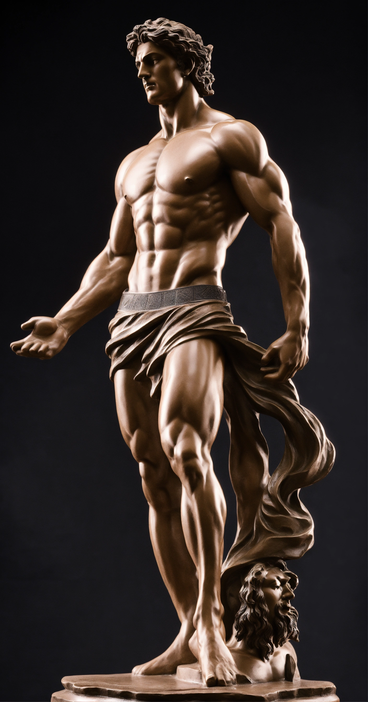 Lexica - A Statue from a muscular greek god Statue with a wavey middel ...