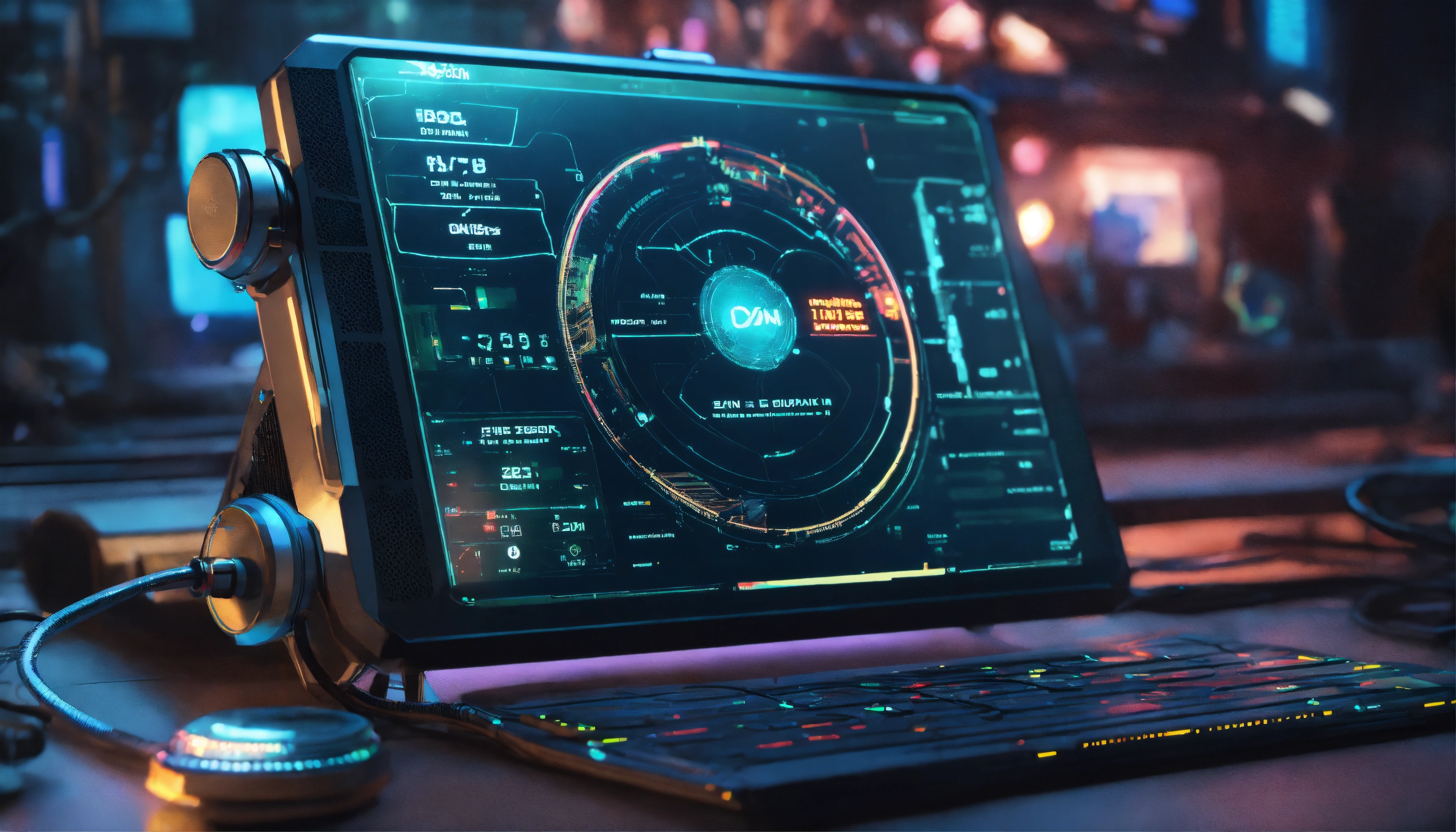 Lexica - Call tracking device, hologram, zoom out, cyberpunk style ...