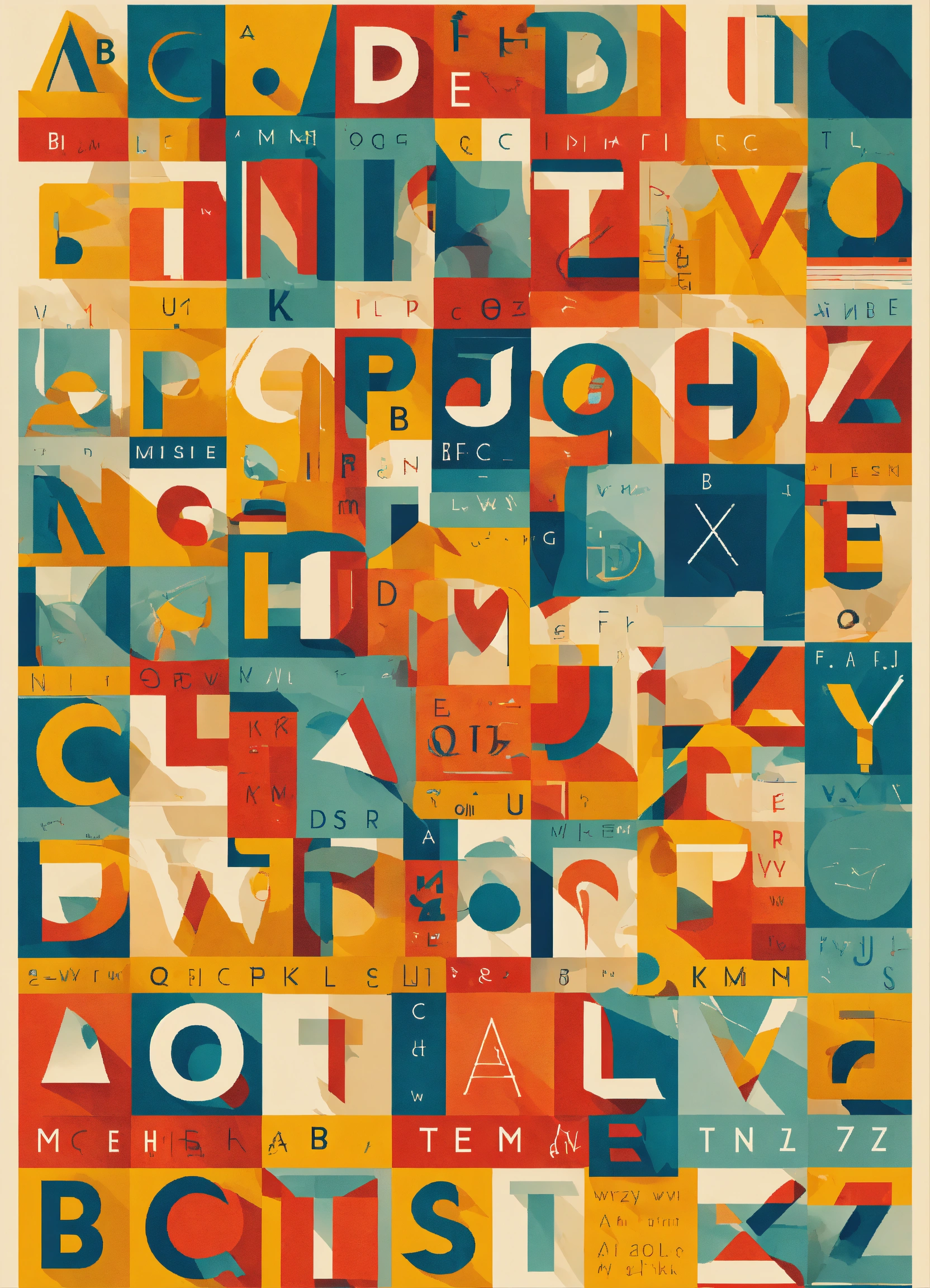 Lexica - Minimalist poster with alphabet letters A-Z. Each letter ...