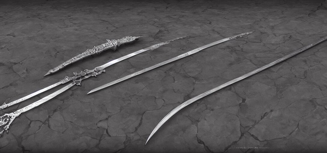 Lexica - Long sword, black skeleton sword, steel, sword, crystals ...