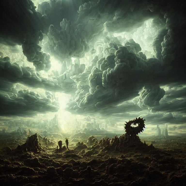 Lexica - Postapo post apocalyptic matrix code demon light portal clouds ...