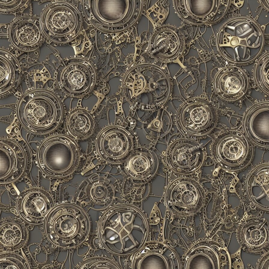Lexica - Seamless pattern of steampunk cybernetic biomechanical robotic ...