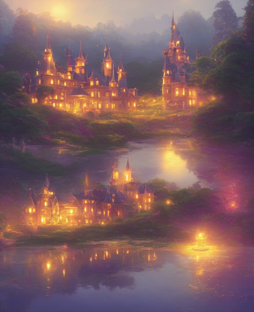 Lexica - Beautiful a digital painting of chateau in a serene landscape, romantic, disney, by ...