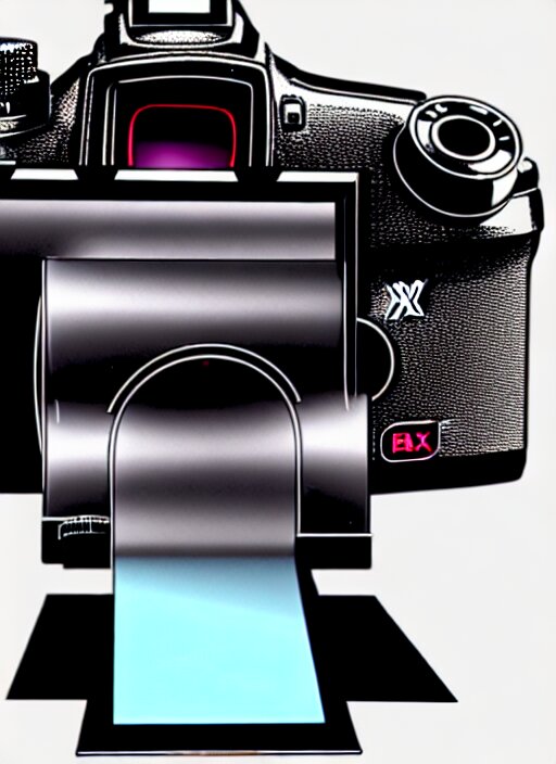 Lexica - A detailed diagram, a professional dslr camera pointed at the ...