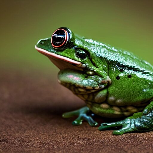 Lexica - Surreal photography of a rare military frog equipped with ...