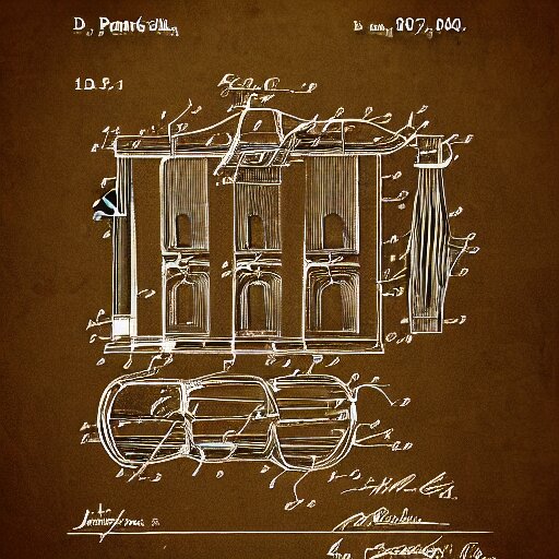 Lexica - Da vinci kocht patent drawing style