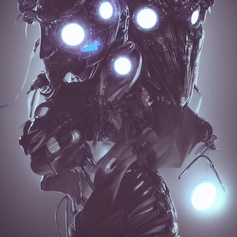 Lexica - Cyber punk, oni mask, 3 d render beeple, compound eye of ...