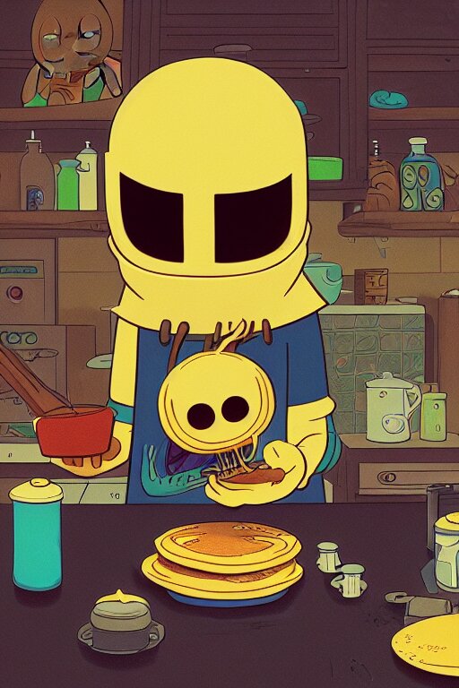 Lexica - Mf doom making pancakes in style of adventure time, animation ...