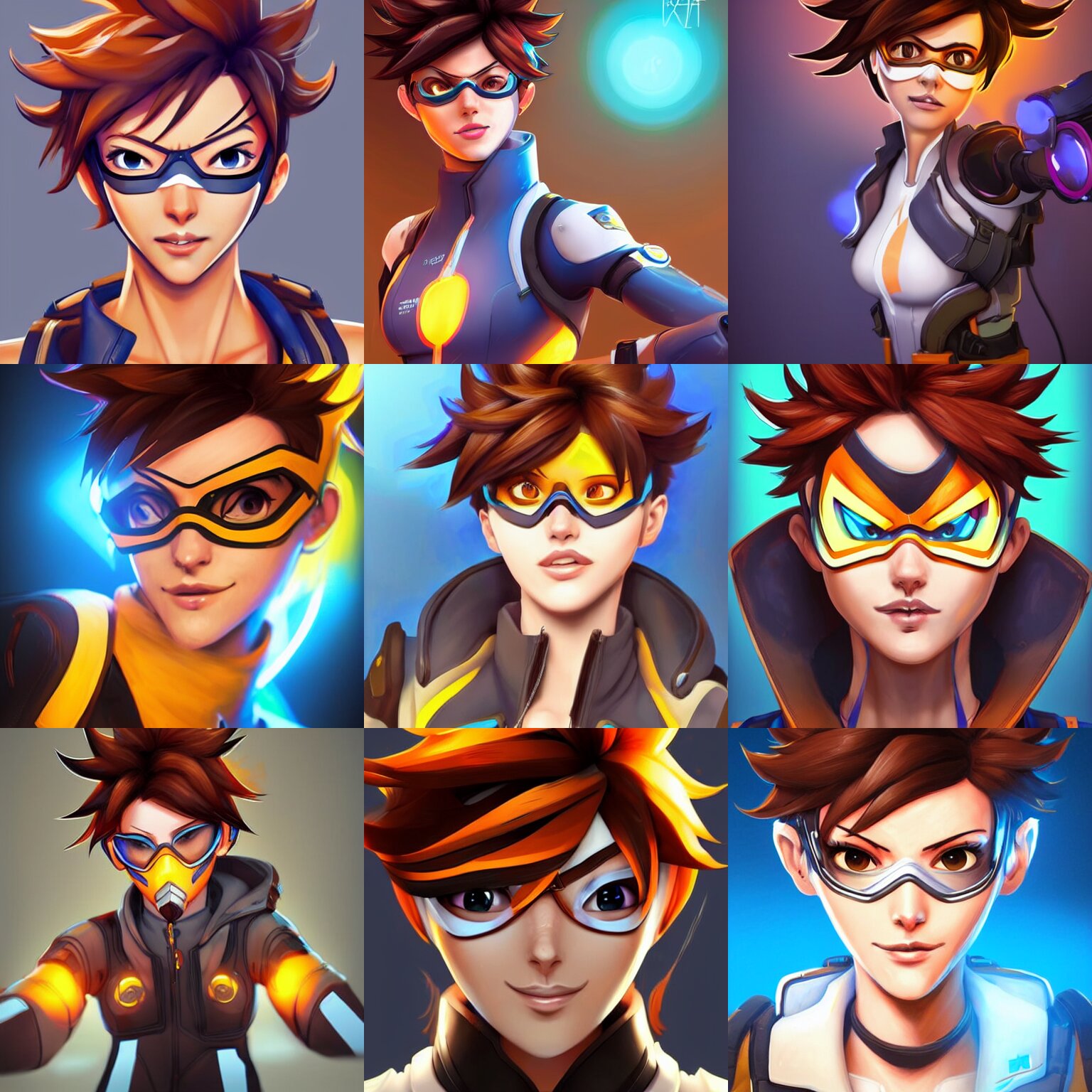 Lexica - Tracer from Overwatch, centered, face forwards, professional ...