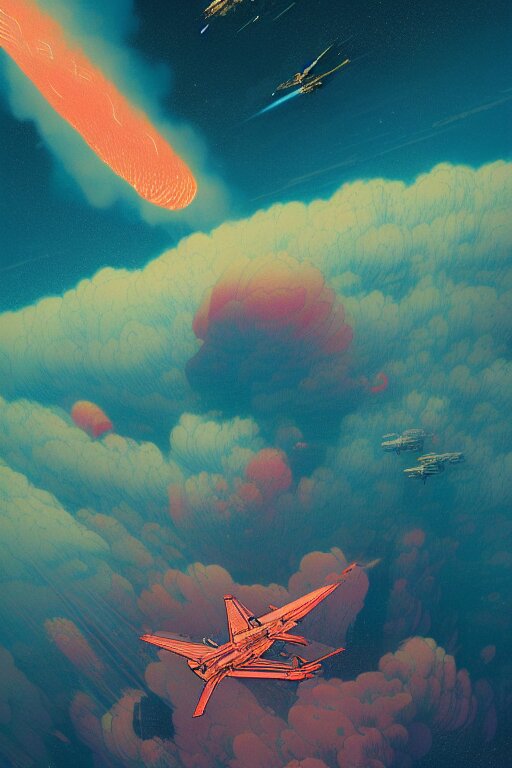 Lexica - Burning fighter jet falling in jupiter's clouds, epic scene ...