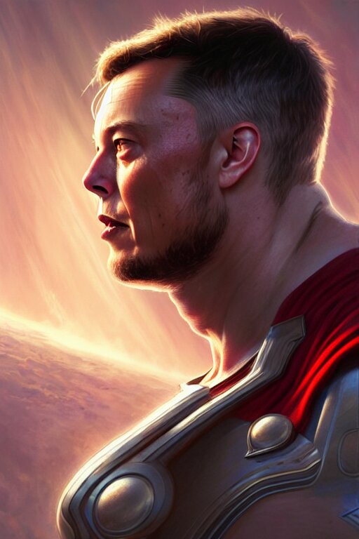 Lexica - Elon musk as thor, marvel character, realistic portrait ...