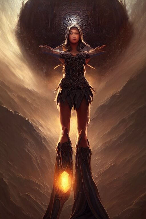 Lexica - Front portrait of mage, full body, epic action pose, story, fine art, awesome fantasy ...