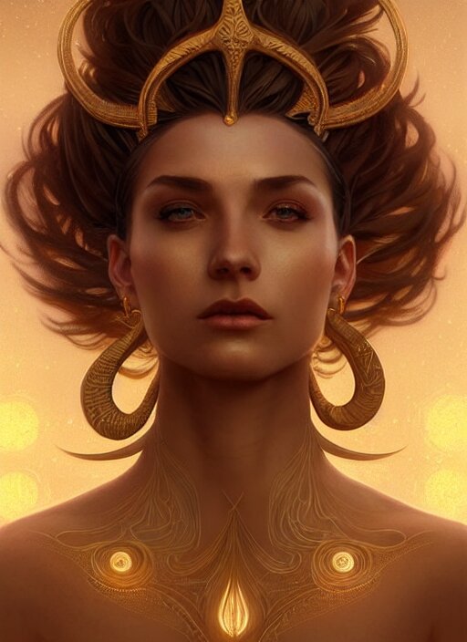 Lexica - A beautiful cinematic female sand goddess, golden tatto ...