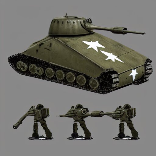 Lexica - A concept art of a world War 2 warmech with a sherman tank ...