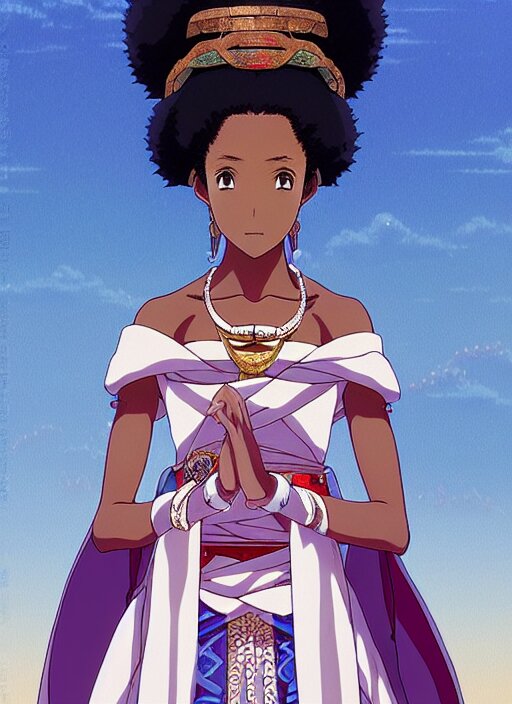 Lexica - A portrait of a anime ghibli akihiko yoshida style african ...