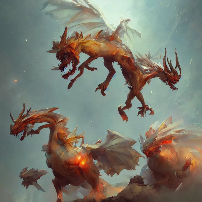 Lexica - A beautiful painting of a pokemon dragon. character design by ...