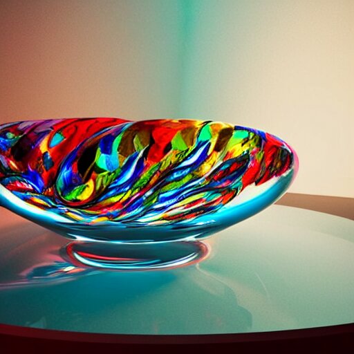 Lexica - Glass art bowl, colorful glass art, caustics, beautiful ...