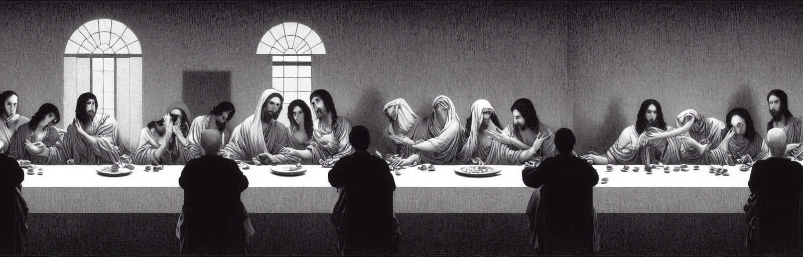 Lexica - Colorful!!! the last supper by rene magritte, cyberpunk ...