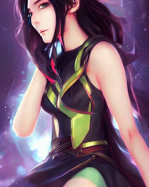 Lexica - Female Loki anime character beautiful digital illustration ...