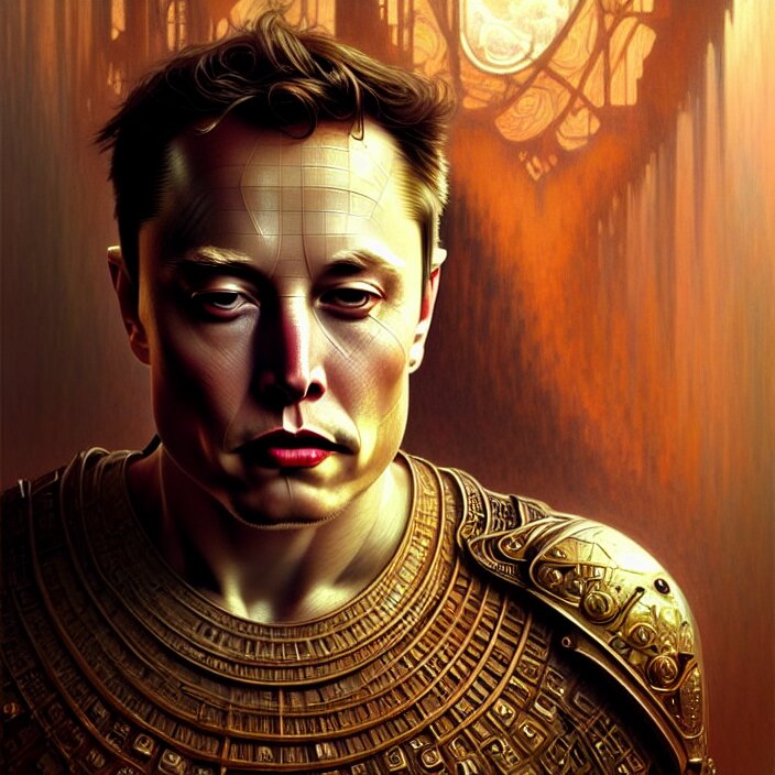 Lexica - Ancient king elon musk, symetrical, diffuse lighting, fantasy, intricate, elegant ...