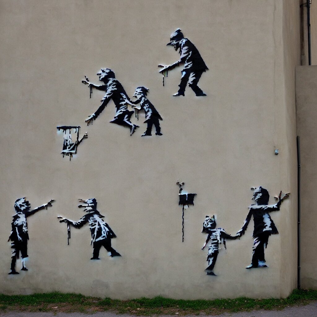 Lexica - Wall with famous banksy graffiti