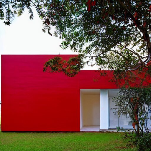a modern red house in brazil, architecture - Arthub.ai