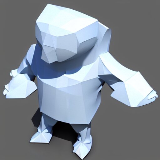poorly rendered low poly 3d model of a popular cartoon character ...