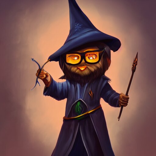 Lexica - Wizard nerd casting a spell , digital painting , digital art ...