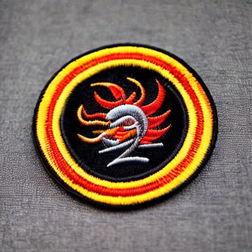 fire station flame embroidered patch retro design - Arthub.ai