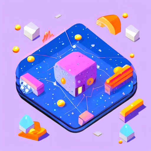 Lexica - Cute isometric galaxy