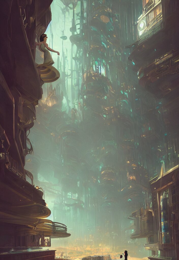 Lexica - A concept art painting of art deco bioshock style underwater ...